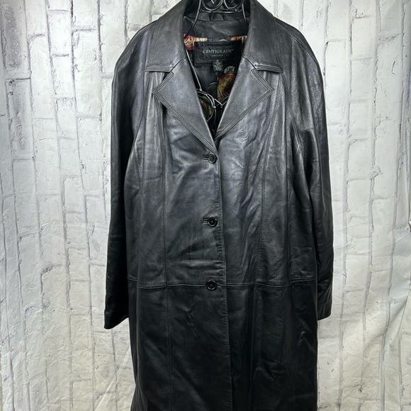Centigrade | Jackets & Coats | Centigrade Black Leather Coat Long ...